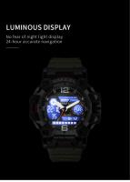 China Outdoor Tactics Men's Alloy Military Style Watch Luminous Waterproof Double Display Electronic Quartz Watch for sale