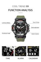 China Outdoor Tactics Men's Alloy Military Style Watch Luminous Waterproof Double Display Electronic Quartz Watch for sale