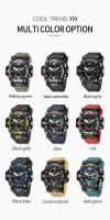 China Outdoor Tactics Men's Alloy Military Style Watch Luminous Waterproof Double Display Electronic Quartz Watch for sale
