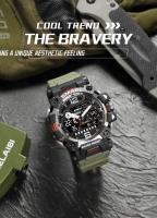 China Outdoor Tactics Men's Alloy Military Style Watch Luminous Waterproof Double Display Electronic Quartz Watch for sale
