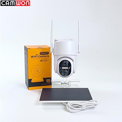 China Weatherproof WiFi Solar Camera 2MP PTZ Rotation IR 30M Night Vision Outdoor Surveillance for sale