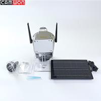 China 4MP Dual Lens Solar PTZ Security Camera 9W Panel 15600mAh Battery AOV 24h Recording Outdoor WiFi CCTV for sale