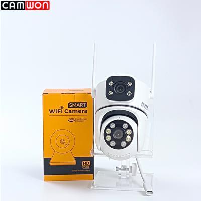 China 4MP Dual Lens PTZ Security Camera Outdoor 2 Way Audio Auto Tracking 30m Night Vision for sale