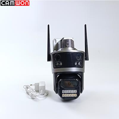 China 3MP Full HD WiFi Outdoor PTZ Security Camera Triple Lens 355° Pan 90° Tilt IP65 for sale