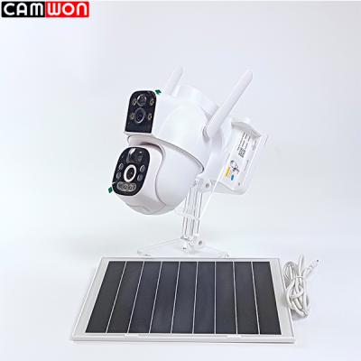 China Dual Lens Outdoor WiFi Camera 4G PTZ Solar Camera 3.0MP 1080P Motion Detection for sale
