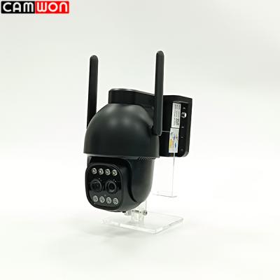 China AOV Wireless Wifi Solar Power Camera 4MP Outdoor PTZ Dual Lens Security Solar Camera for sale
