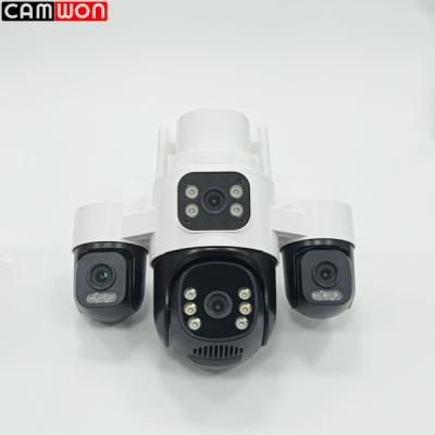 China 8MP AOV 4G LTE Solar Camera Four Lens 16000mah Outdoor Security Camera 24/7 AOV Recording for sale