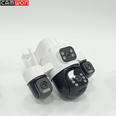 China Outdoor AOV 4K HD AI Solar Camera 4G SIM 4 Lens 4 Screen Solar Battery Camera for sale