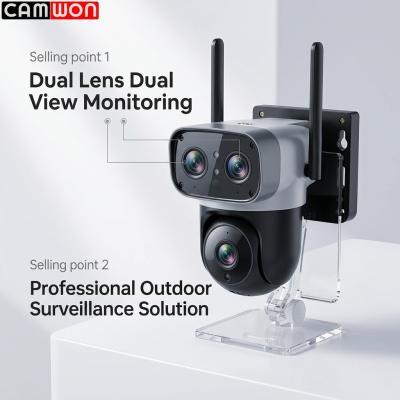 China AOV Dual Lens Dual View Solar Camera Security PTZ Alarm 24/7 Recording Cctv Camera for sale