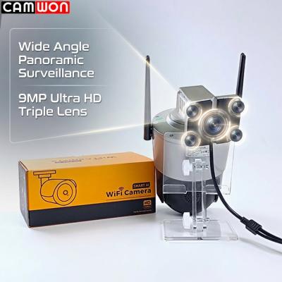China 9MP 3 Lens CCTV Camera 8x Zoom Waterproof Security Camera 12V for sale