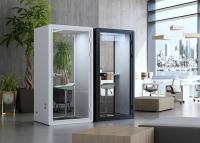 China Hidden Frame Office Phone Booths Noise Isolation Ventilation System With Furniture for sale