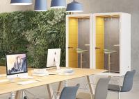 China PET Acoustic Felt In Steel Panel Noise Isolation Booth Silent Soundproof Glass Cabin for sale