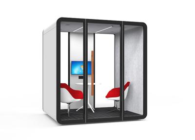 China Multi Person Meeting Room Booth Aluminum Frame Silent Private Phone Booth For Office for sale
