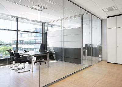 China Clear Full Vew Office Glass Wall Systems Vertical Glass Demountable Partitions for sale