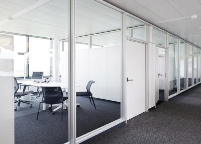 China Hot selling partition wall frameless 90 series double glazed partition wall white color for meeting for sale