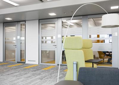 China Durable Provides Private And Quiet Meeting Space 90mm Aluminum Glass Frame Clear Partition Wall for sale