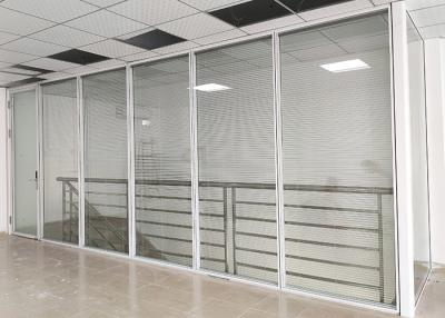 China Labeling Package Glass Partition Wall Privacy Room With Blinds Customized Size Tempered Glass for sale