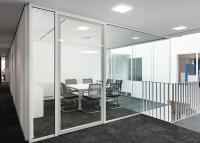 China Indoor Partition Wall Double Glass Frameless Full View Soundproof 48db Easy Installation Fast Delivery for sale