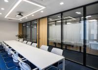 China Meeting Room Glass / solid Partition Wall Framed Colorful Glazed Professional Manufacturers Glass Partition for sale