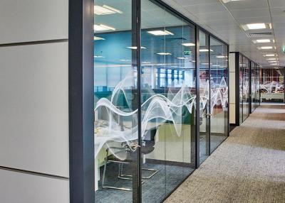 China Sound Acoustic Glass Partition Long Service Life Single Glass Partition Wall Full Version for sale