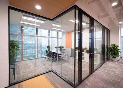 China Double Layer Glazed Glass Partition Wall System Sound Proof Easy Installation for sale