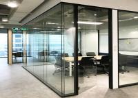 China Pre-Fabricated Glass Wall Partition Single 10mm Thick Black Glazed For Interior Office From Glawall for sale