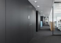 China Sturdy Glass Partition Aluminum Frame Disassembled Available Solid Partition Wall With Wood Door for sale
