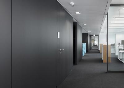 China Sturdy Glass Partition Aluminum Frame Disassembled Available Solid Partition Wall With Wood Door for sale