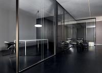 China Demountable Aluminum Glass Partition Wall System With Electrical Lock For Office for sale