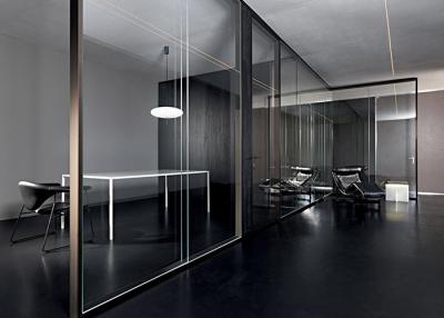 China Demountable Aluminum Glass Partition Wall System With Electrical Lock For Office for sale