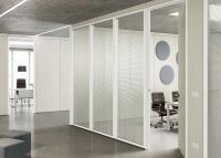 China Glass Double Layer Partition Wall System With Blinds Inside For Privacy Simple Style Aluminum Frame for sale