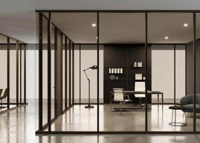 China Sound Insulation 45-48db Durable Steel Keel Structure Glazed Partition Wall Easy Assembled for sale