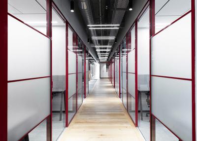 China Fast Installation Glass Office Partition Walls Frameless Colorful Frosted Glass Reduce Noise 45db for sale