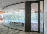 China Curved Glass Partition Wall Aluminum Frame Customized Size Bending Glass High-end View for sale