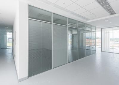 China Bright tempered glass 108mm thickness Aluminum frame for office meeting room for sale