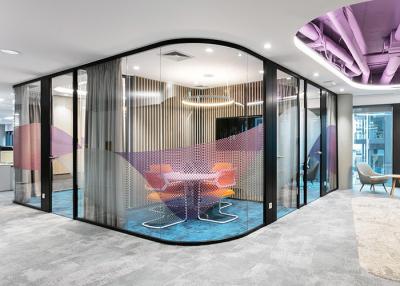 China Acoustic Room Double Glass Partition Wall 12+12mm Super Soundproof 46db With Certificate for sale
