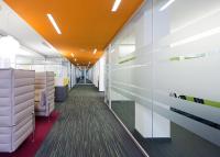 China Isolation Parameters 42db+- Double 12+12mm Glass Partition Wall With Frosted Film for sale