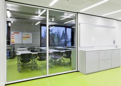 China Aluminum Double Glass Partition Wall 90-108mm Tempered Glass for sale