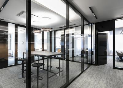 China Modern Interior Office Glass Wall Systems Movable Tempered Glass Partition Wall for sale