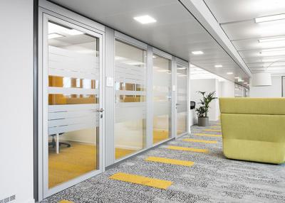 China Aluminium Frame Glass Partition Wall System soundproof With Electrical Lock for sale