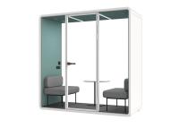 China Soundproof Room SL Size For 2 Person Meeting With Table Aluminum Frame With Laminated Glazed for sale
