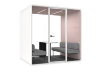China New Office Building Materials Removable Acoustic Office Pods Four-seater Business Conference Room Phone Booth Including Dimmer for sale
