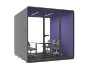 China Hecor Acoustic Pod for 6-8 person Free Assembly office pods silent meeting booth with Magnetic Catch Sound Insulated room for sale