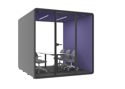 China Hecor Acoustic Pod for 6-8 person Free Assembly office pods silent meeting booth with Magnetic Catch Sound Insulated room for sale