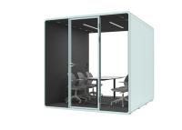 China Soundproof Office Pod with 4-6 Person Capacity Modular Acoustic Cabin Laminated Glass Silence Pod for sale