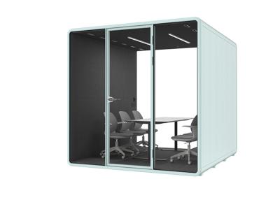 China Soundproof Office Pod with 4-6 Person Capacity Modular Acoustic Cabin Laminated Glass Silence Pod for sale