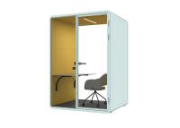 China 2 Person Acoustic Office Phone Booths Middle Size Movable Silent Booth With Furniture for sale