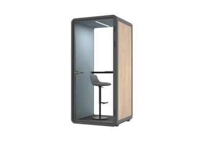 China wood finished office phone booth small soundproof lounge with seat removable pods calling room with Integrated power modular cabin for sale