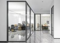 China Framed Glass Partition Wall Vertical Full View Interior Glass Partition Wall With Aluminum Frame for sale