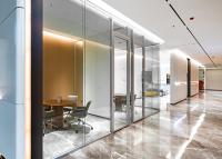 China Acoustic Double Partition Within Commercial Aluminum Frame Glass Office Partitions Enhanced Sound Insulation for sale